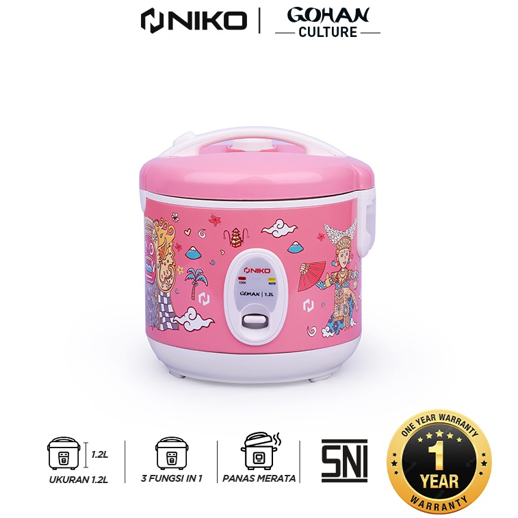 Jual Niko Rice Cooker Gohan Culture Tropical / Magic Com 1.2 Liter 3 in ...