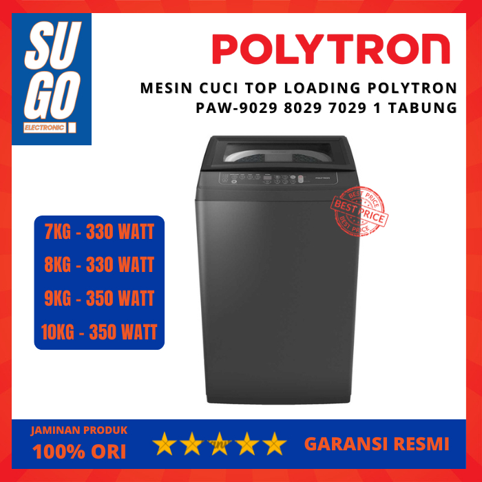 Jual SUGOI ELECTRONIC - MESIN CUCI TOP LOADING POLYTRON PAW-9029 8029 ...