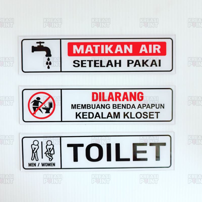 Jual Sign toilet matikan air dilarang membuang ke closet | Shopee Indonesia
