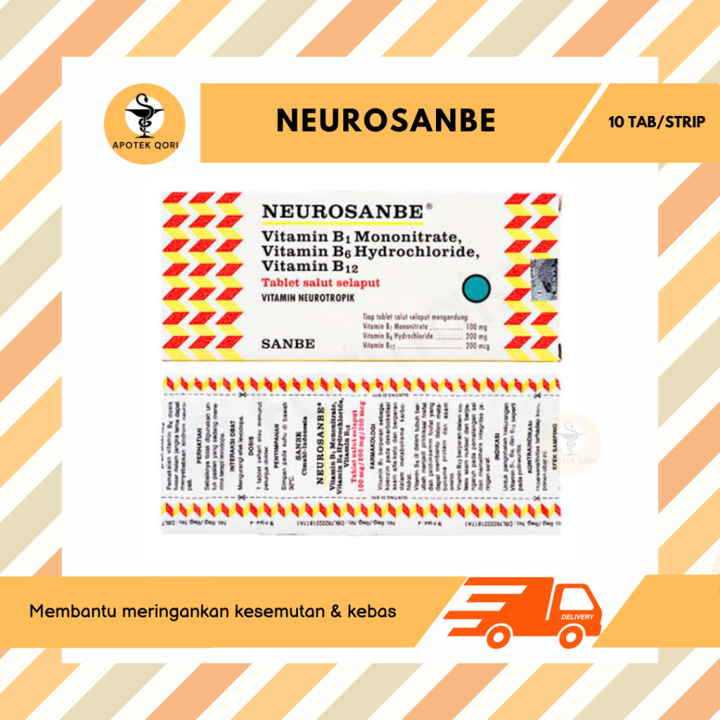 Jual NEUROSANBE STRIP 10 TABLET/VITAMIN SARAF/PEGAL/KESEMUTAN & KEBAS ...