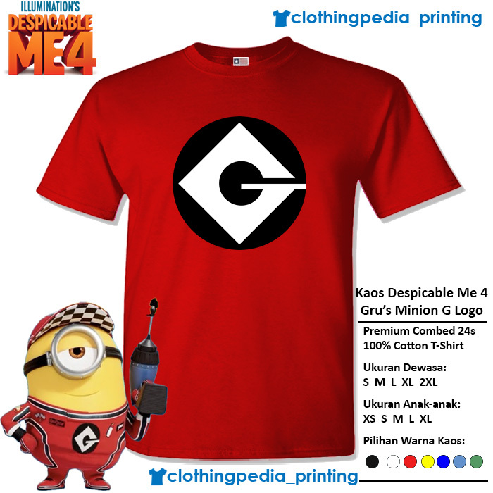 Jual Kaos Despicable Me 4 Minions Gru Crew G Logo Symbol Minion T-Shirt | Shopee Indonesia