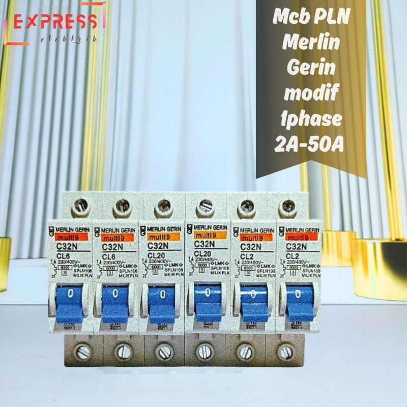 Jual Mcb Merlin Gerin biru multi9 PLN 2a 4a 6a 10a 16a 20a 25a 35a 50a modif anti jeglek ...