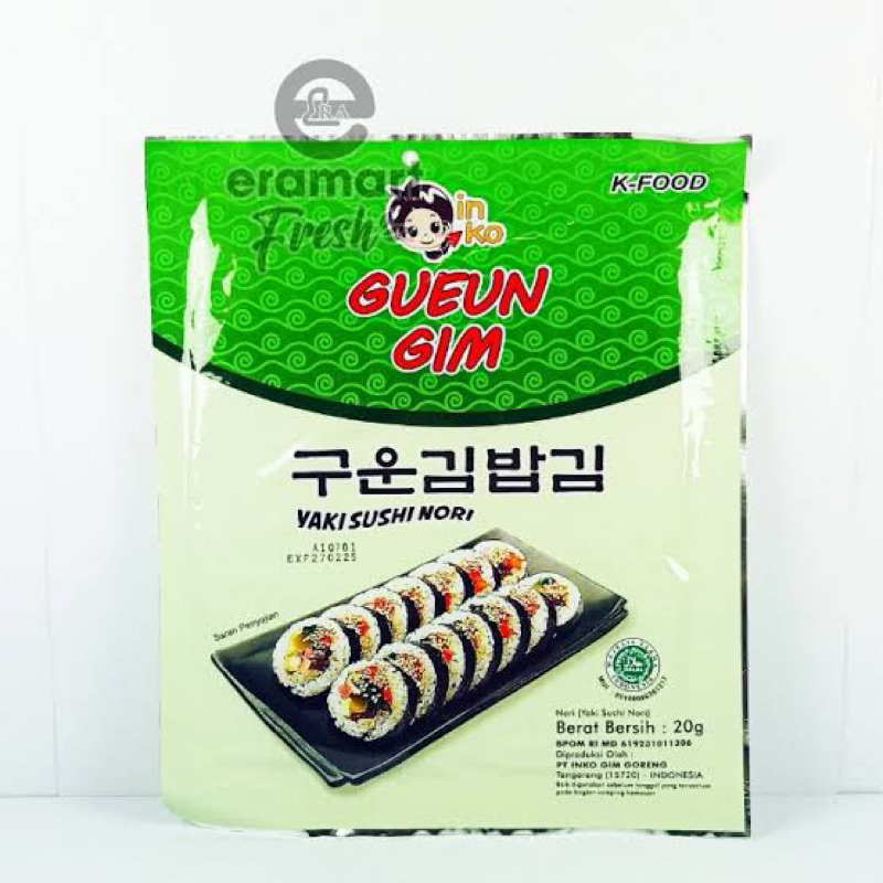 Jual INKO Gueun Gim Yaki Sushi Nori Isi 10 Lembar | Shopee Indonesia