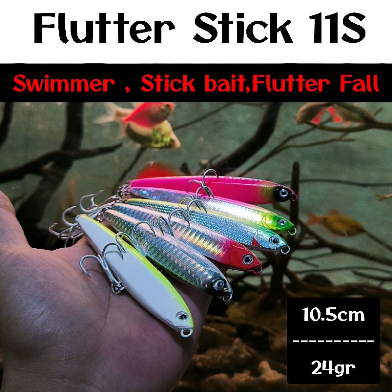 Jual UMPAN FLUTTER STICK BAIT SHORE FISHING CASTING SWIMBAIT 11CM ...