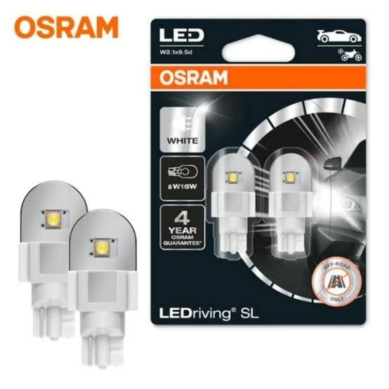 Jual Lampu Mundur Lobil OSRAM LED T16 W16W White Putih 6000K 1Set Isi 2 ...