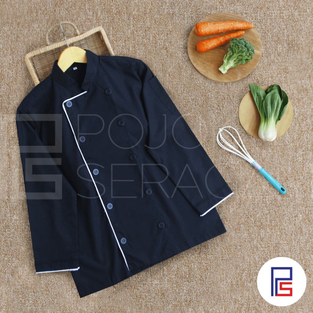Jual Chef Jacket | Baju Koki | Baju Cook | Seragam Koki Hitam Lengan ...