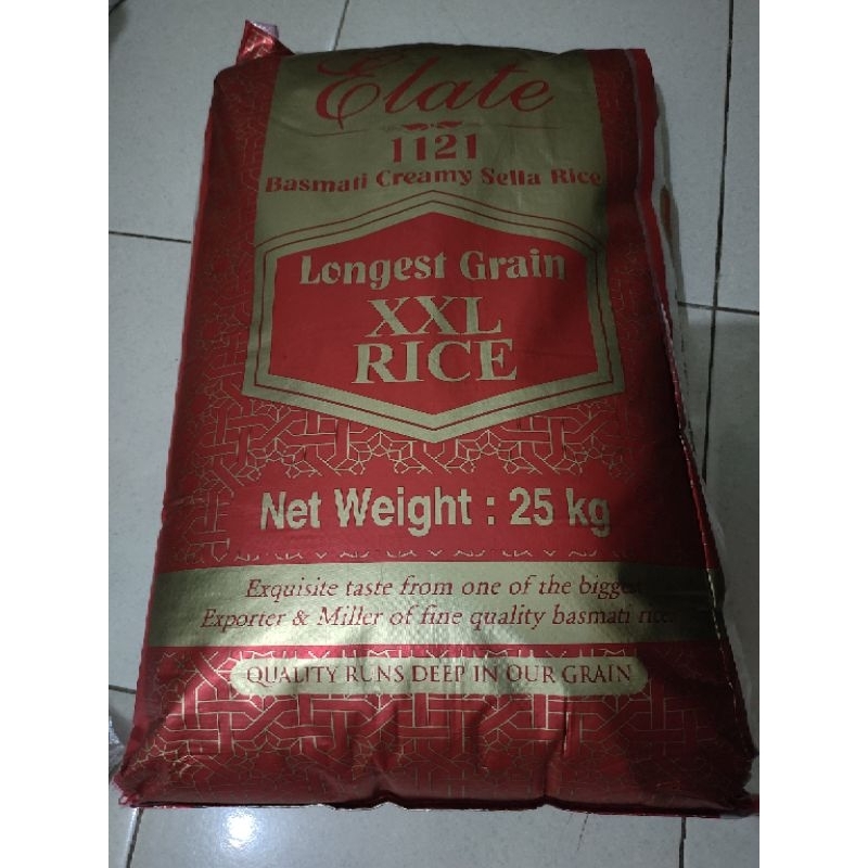 Jual 25 kg Elate 1121 Basmati Creamy Sella Rice/ Beras Basmati Elate ...