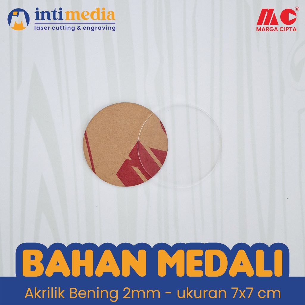Jual Bahan Medali Bentuk Bulat Akrilik Bening Tebal 2mm Ukuran 7x7 cm ...