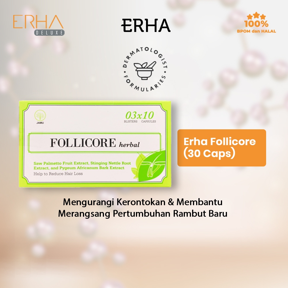 Jual ERHA Supplemen Rambut Follicore Herbal 30 caps - Vitamin Rambut ...