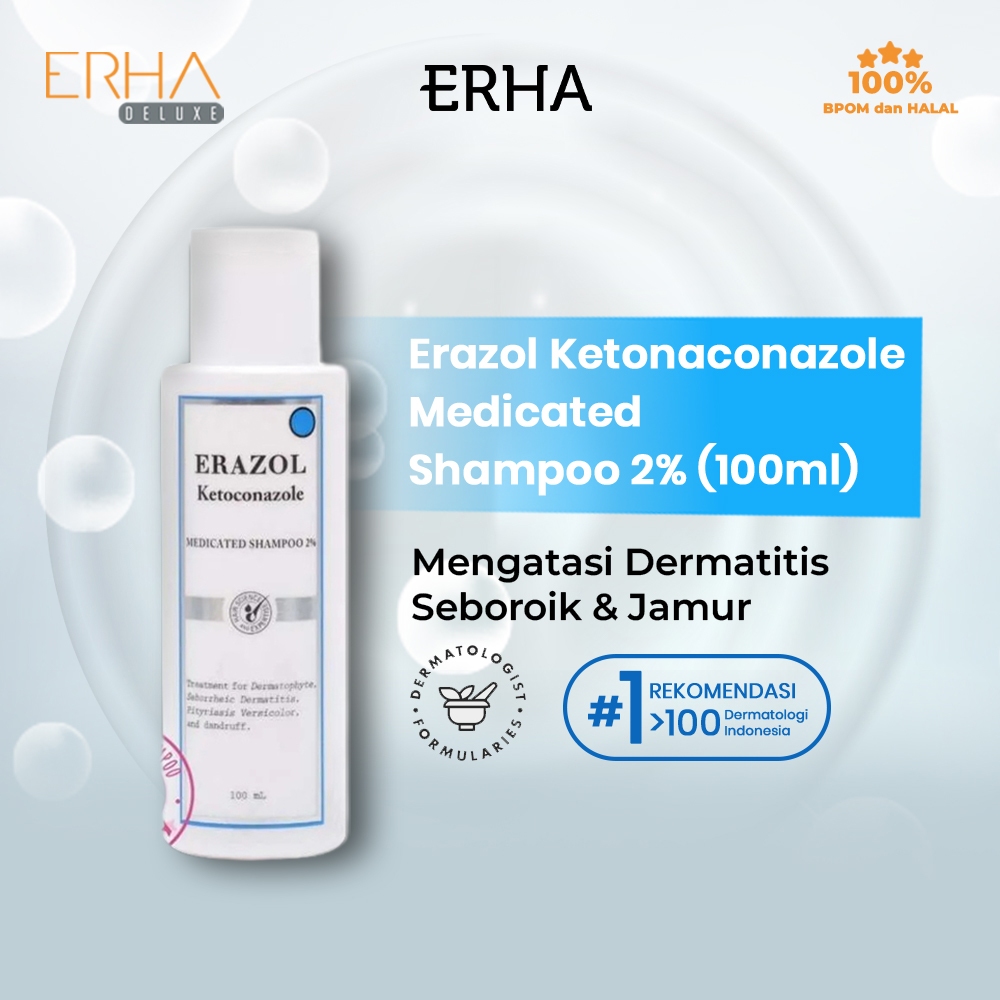 Jual Shampo Ketombe ERHA Erazol Shampoo - Dermatitis Seboroik & Infeksi ...