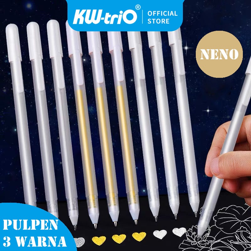 Jual Pena Gel Neon Spidol Ujung Halus Emas/Perak/Putih | Shopee Indonesia