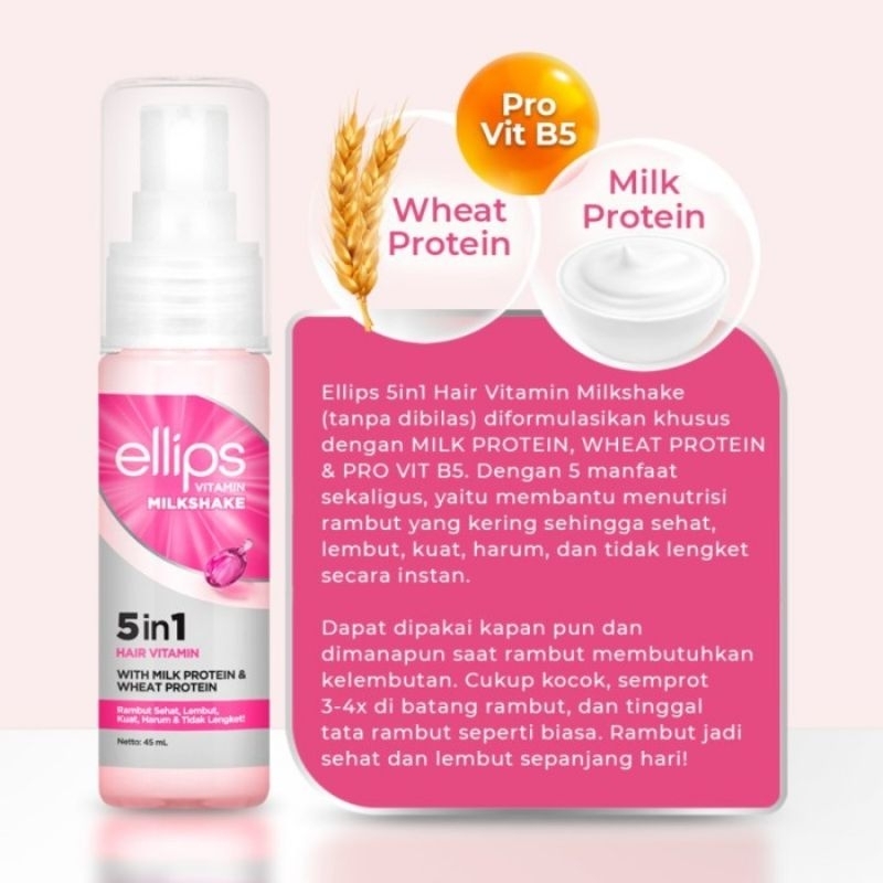 Jual Ellips Hair Vitamin Repair 5 in 1 Milkshake 45ml | Shopee Indonesia