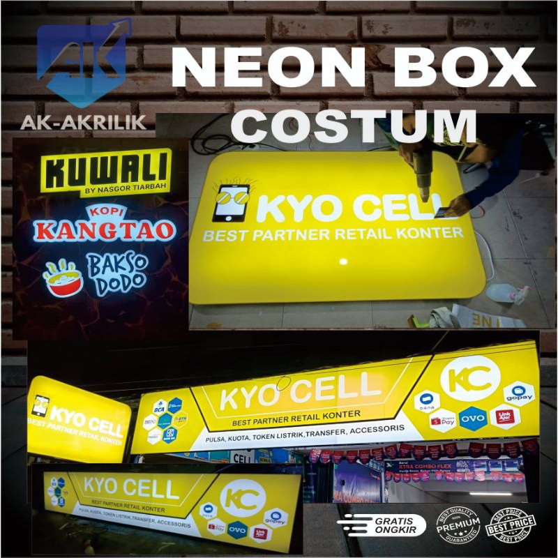 Jual Neon Box Akrilik LED / Neon Box Nyala/Neon Box Kotak/Neon Box Bulat/Neon Box Custom Ukuran ...
