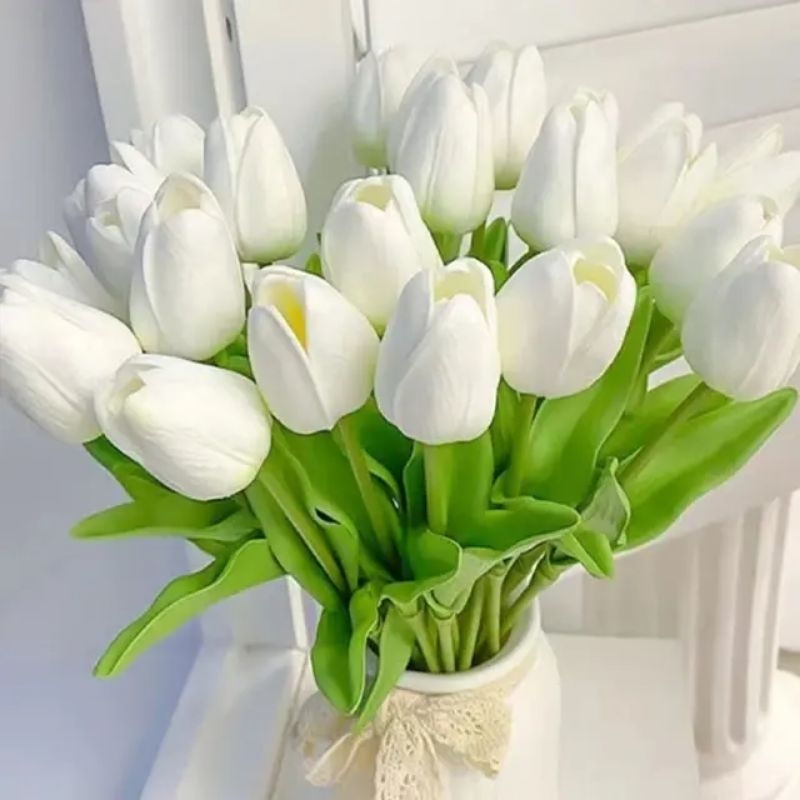 Jual Bunga TULIP Artificial warna Putih Random | cocok utk semua vas ...