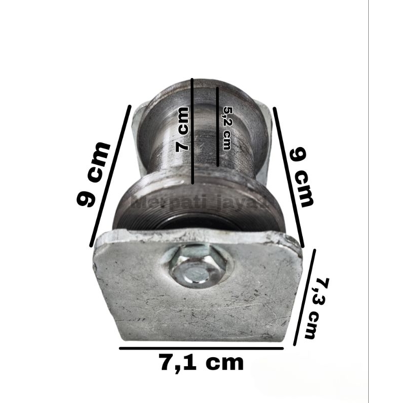 Jual Roda pagar UNP 5 cm besi as super rel 52mm pagar | Shopee Indonesia