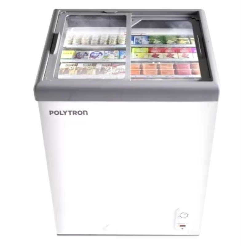 Jual POLYTRON PCF 129 FREEZER BOX 100 LITER KACA SLIDING | Shopee Indonesia