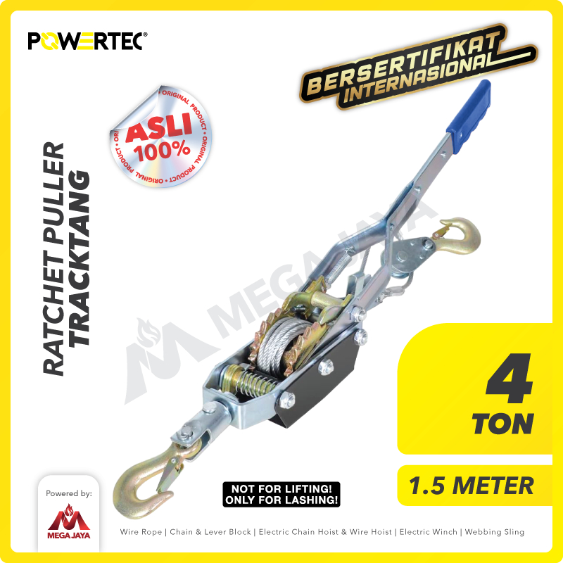 Jual POWERTEC Ratchet Puller 4 Ton x 1.5 Meter Tracktang Kodokan Puller ...