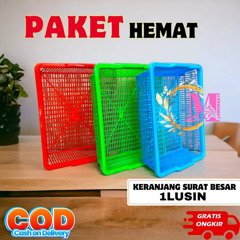 Jual PAKET HEMAT 1 LUSIN KERANJANG SURAT BESAR 30x24x8cm | Shopee Indonesia