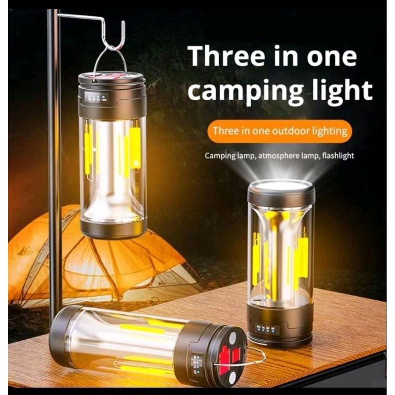 Jual SENTER LED MULTIFUNGSI 3 IN 1 LENTERA CAMPING + POWERBANK / LAMPU ...