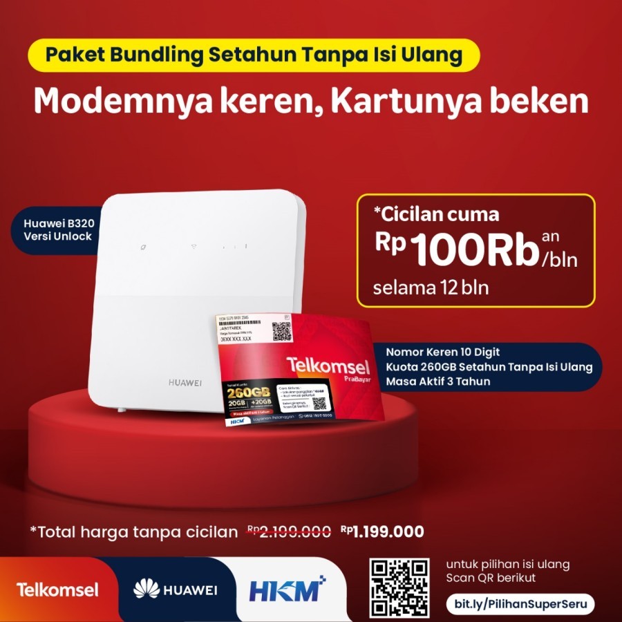 Jual Modem Wifi 4G Unlock All Operator Huawei B320 Free Perdana ...