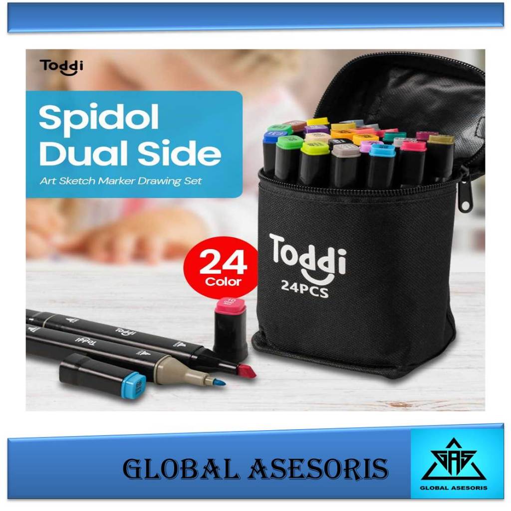 Jual Spidol Permanen Spidol Warna Warni Spidol 1 Pack 12 24 pcs Toddi ...