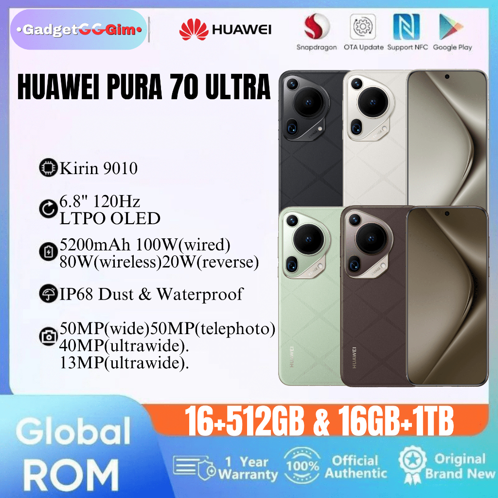 Jual Huawei Pura 70 Ultra 5G Kirin 9010 120Hz 5200mAh 100W IP68 BNIB Garansi Resmi 1 Tahun HP ...