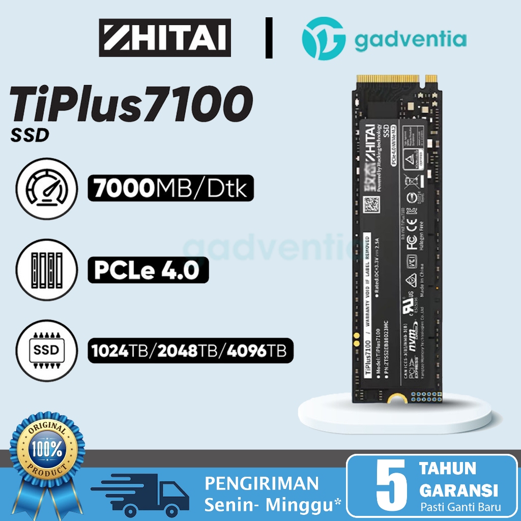 Jual ZHITAI SSD TiPlus7100 1TB / 2TB / 4TB M.2 Notebook Desktop Memory SSD PS5 Tiplus 7100 Black ...