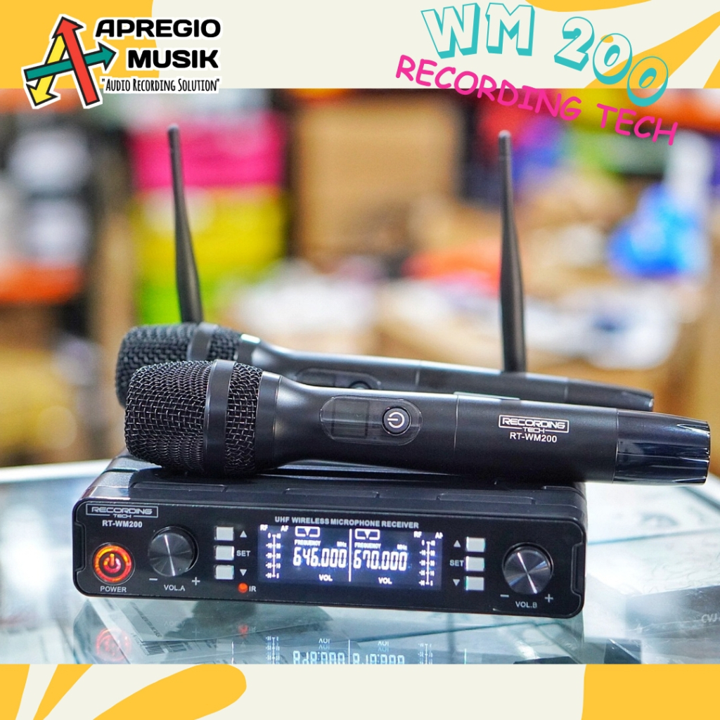 Jual Recording Tech RT-WM200 WM200 WM 200 Mic wireless isi 2 Original ...