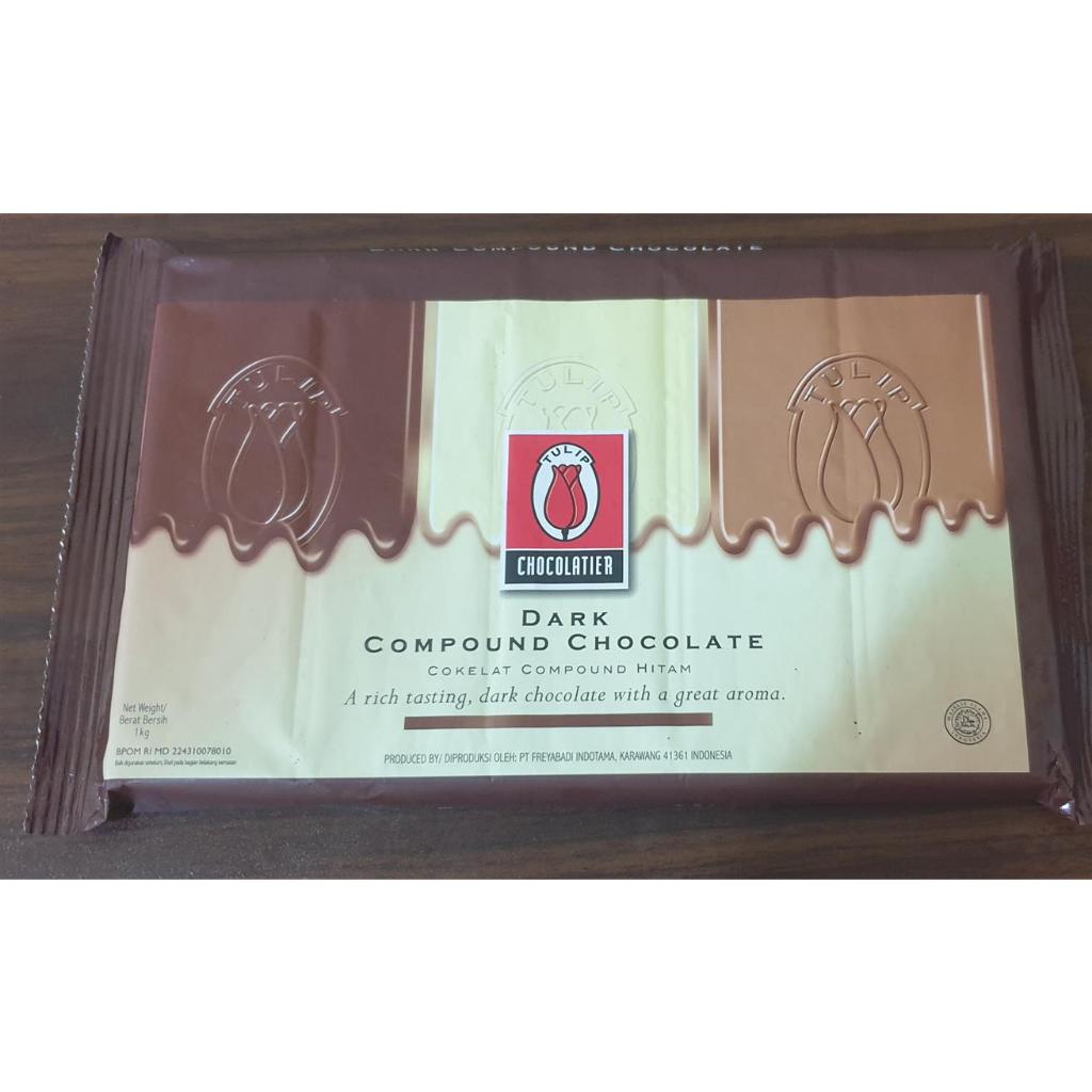Jual Tulip Chocolatier Dark Compound Chocolate Repack 200gr | Shopee ...
