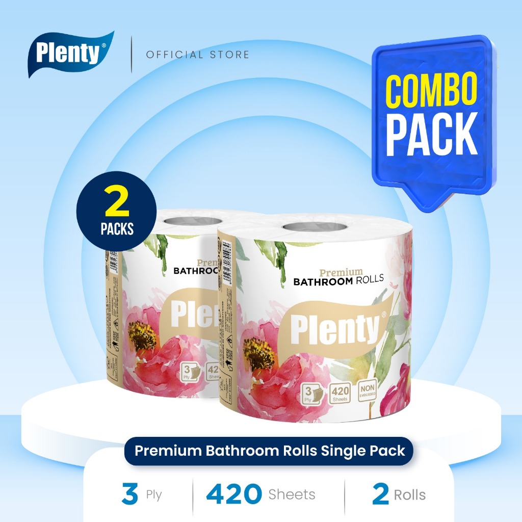 Jual Plenty® Bathroom Tissue Premium Roll Single Pack | Shopee Indonesia