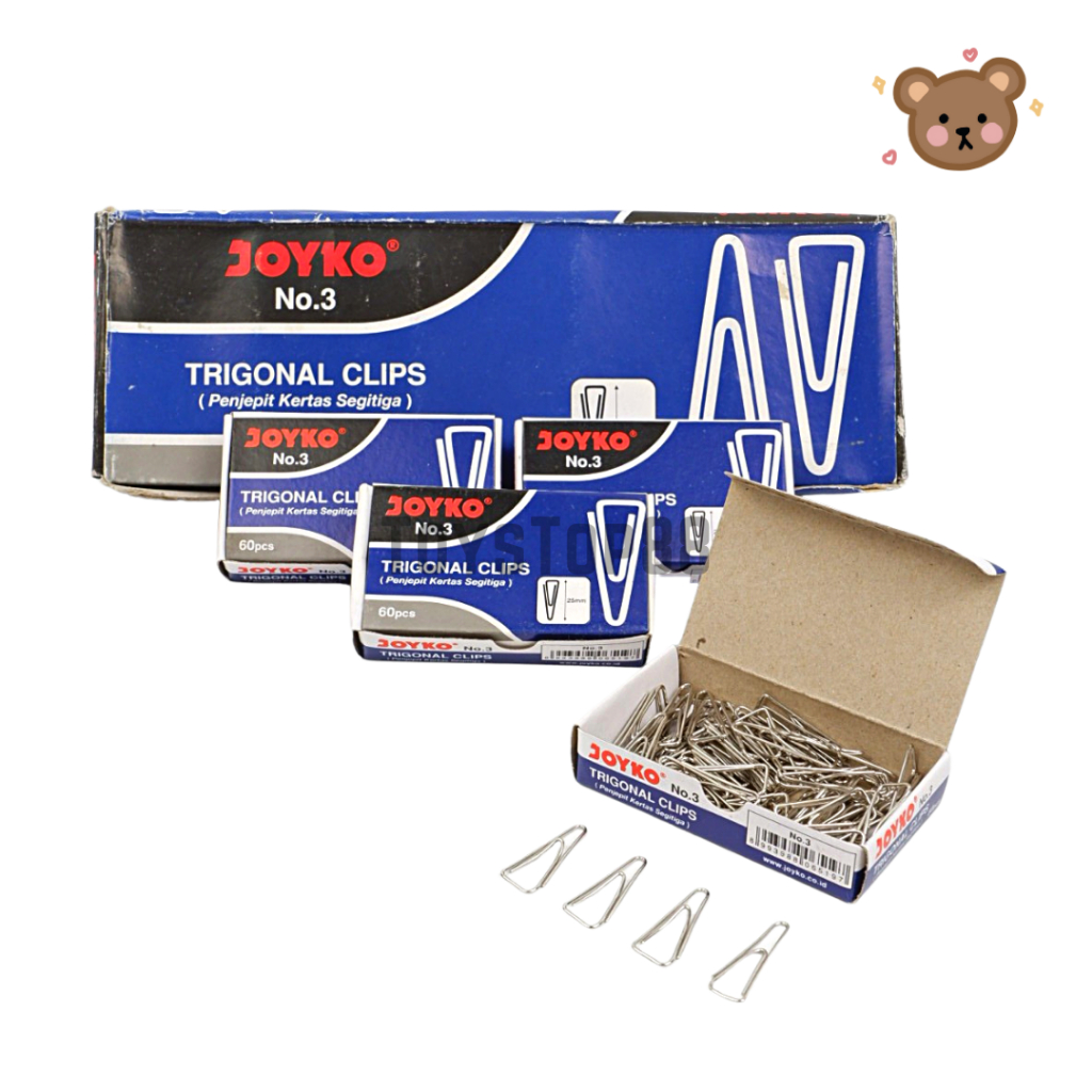 Jual Trigonal Paper Clip No.3 Joyko - Klip Penjepit Kertas Segitiga ...