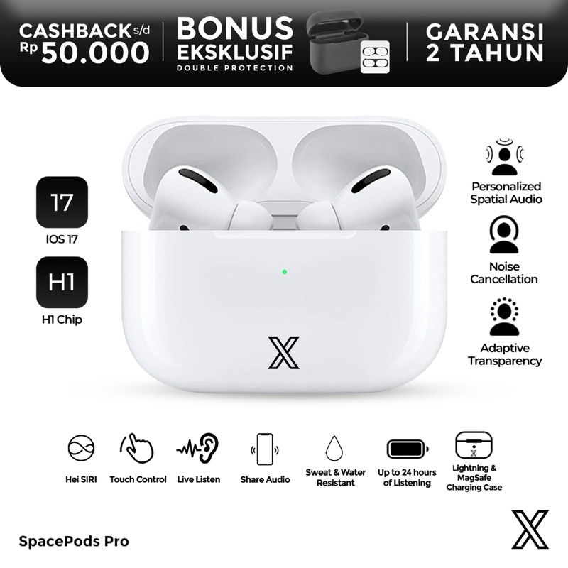 Jual [100% REAL ANC & TRANSPARANCY] SpacePods Pro 1st Generation H1 ...