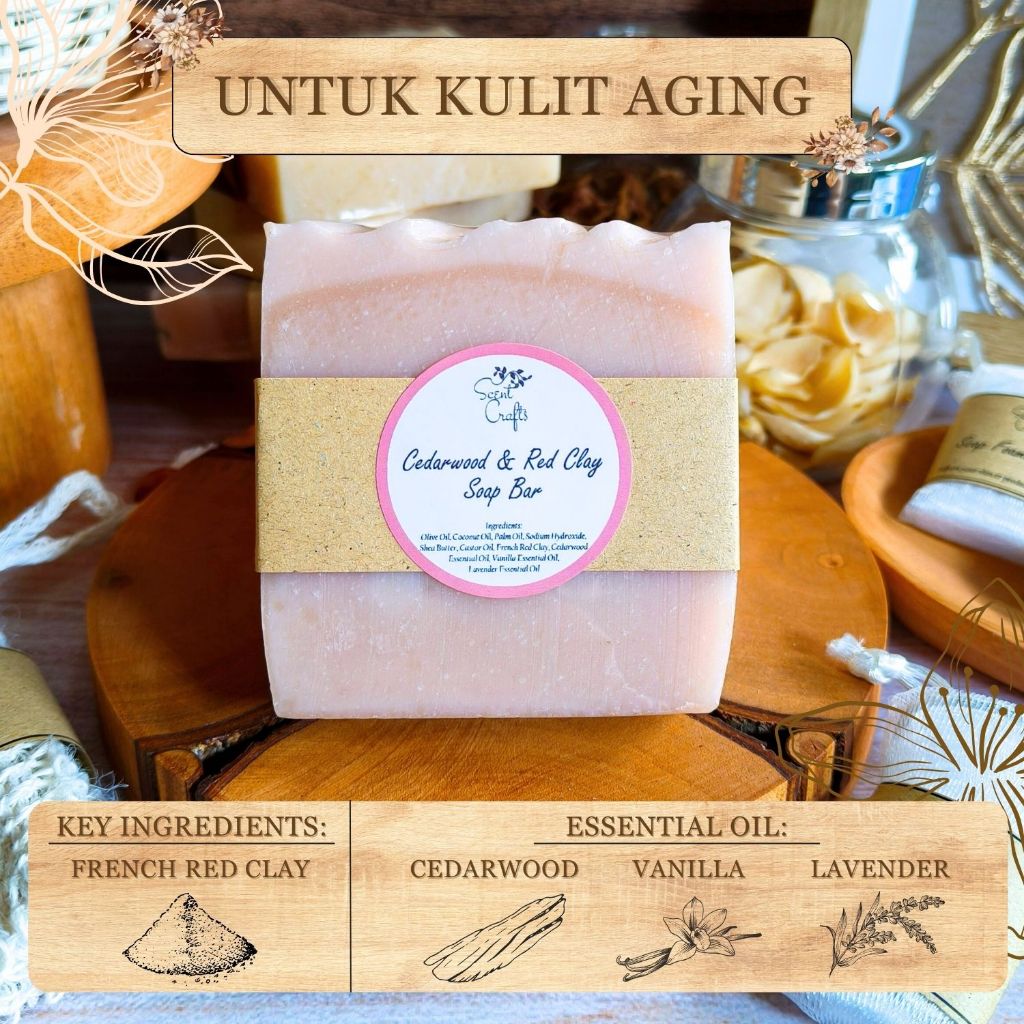 Jual Cedarwood & Red Clay Soap Bar - Sabun Cedarwood & Red Clay - Scent ...