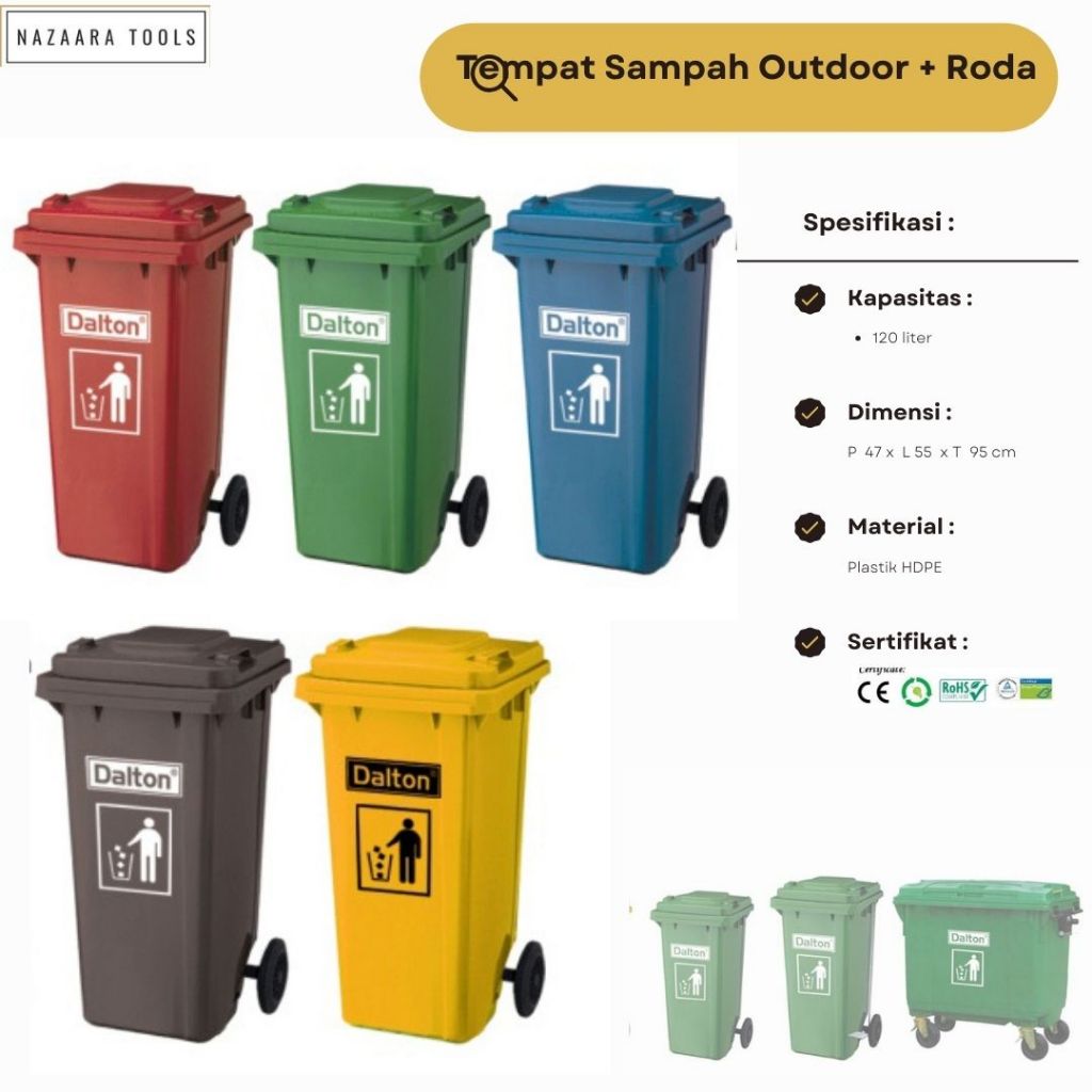Jual Tempat Sampah Besar 120 Liter Dalton | Shopee Indonesia