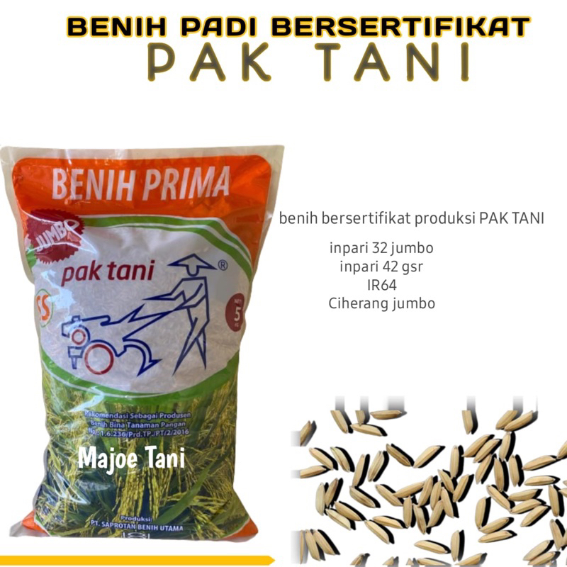 Jual Benih padi PAK TANI inpari 32, 42, IR64, Ciherang | Shopee Indonesia