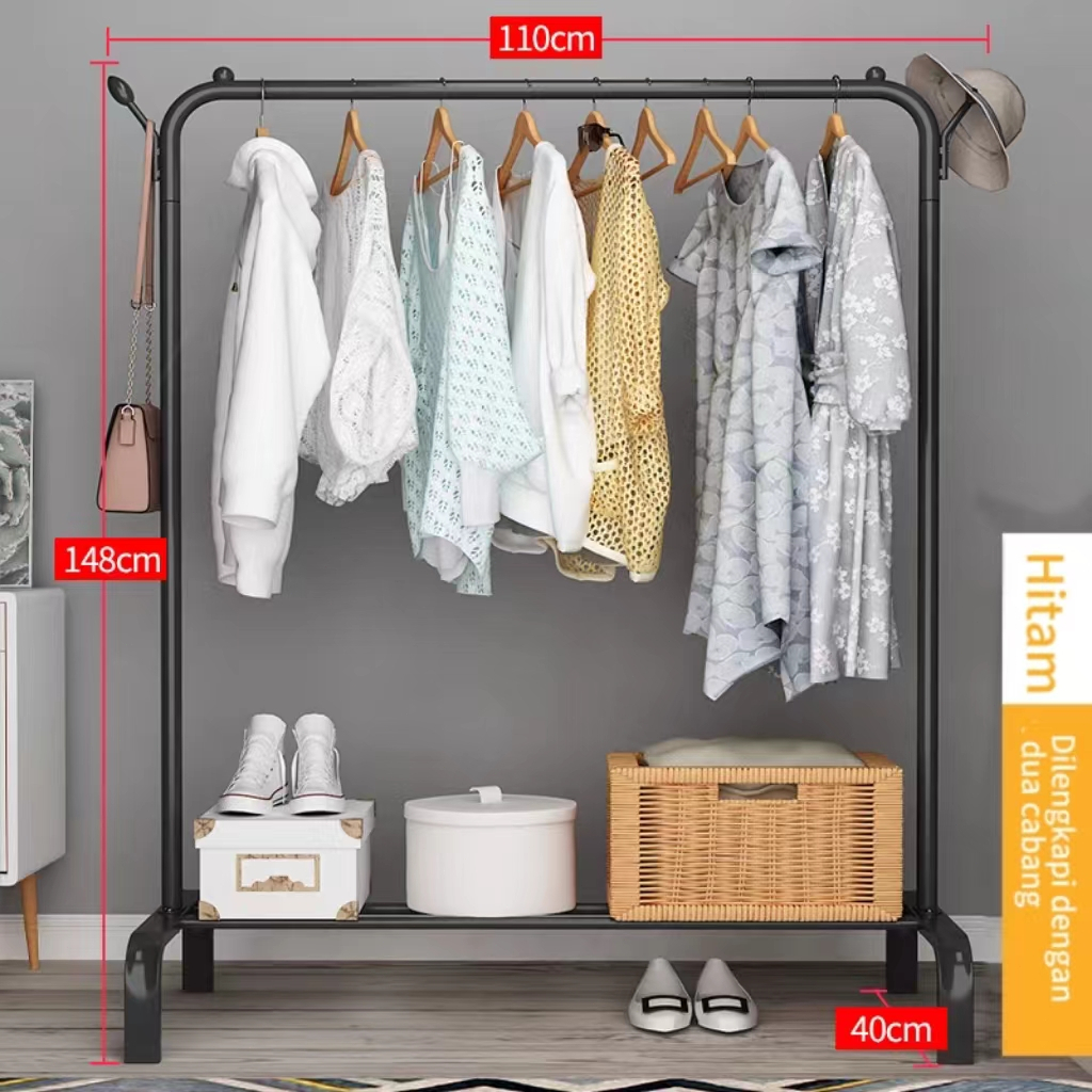 Jual Stand Hanger Single Besi Kuat Butik Display Gantungan Baju ...