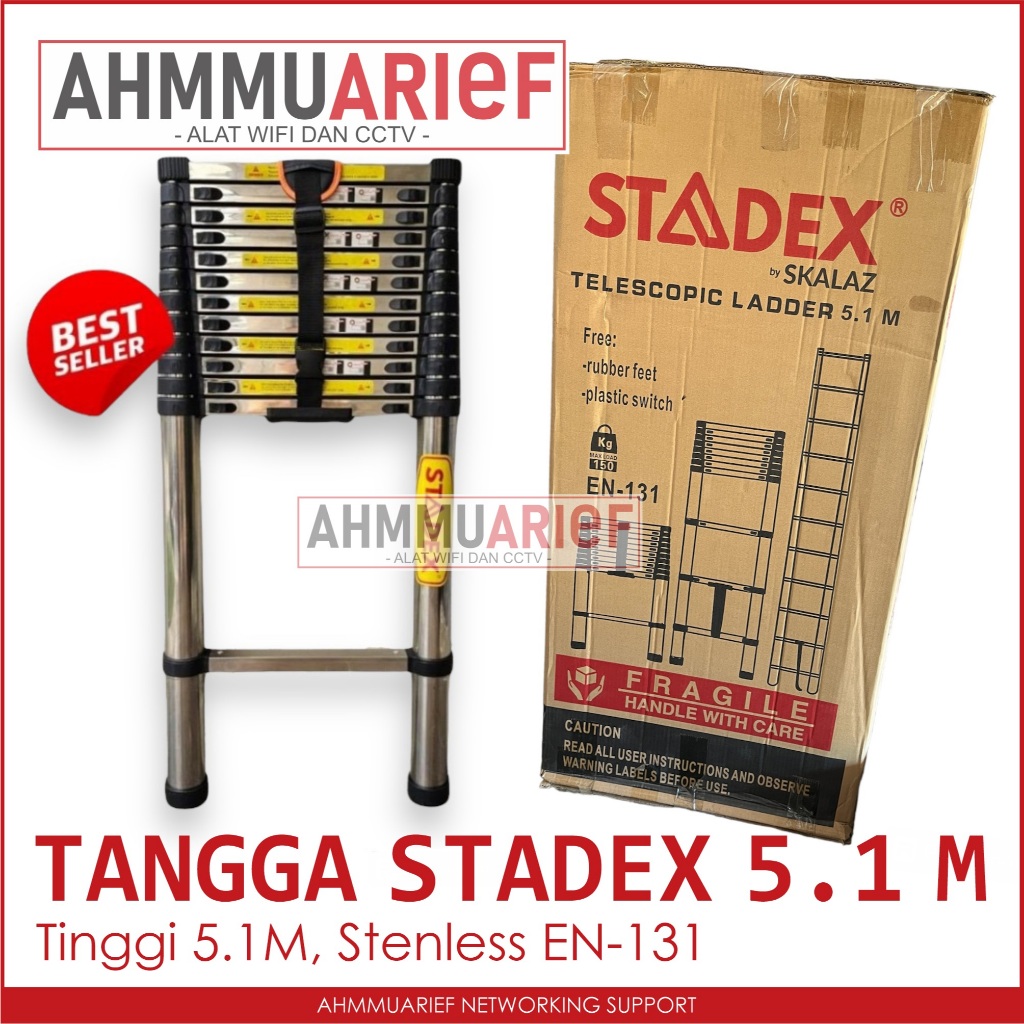 Jual STADEX SKALAZ TANGGA LADDER PORTABEL LIPAT TELESKOPIK SINGLE 4.3M ...