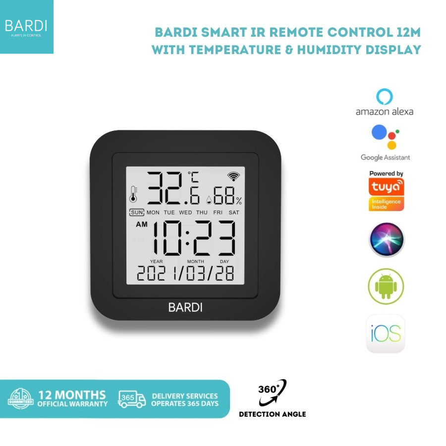 Jual BARDI Smart IR Remote 12M LCD Universal with Temperature Humidity ...