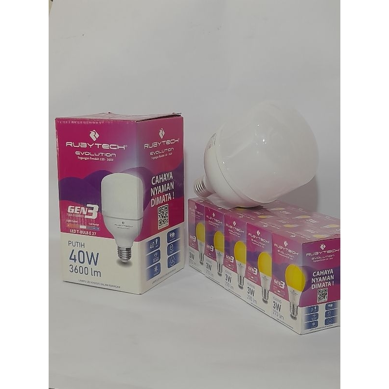 Jual Lampu led A bulb Rubytech evolution 3w/5w/7w/9w/15w/18w/20w/30w/40w | Shopee Indonesia