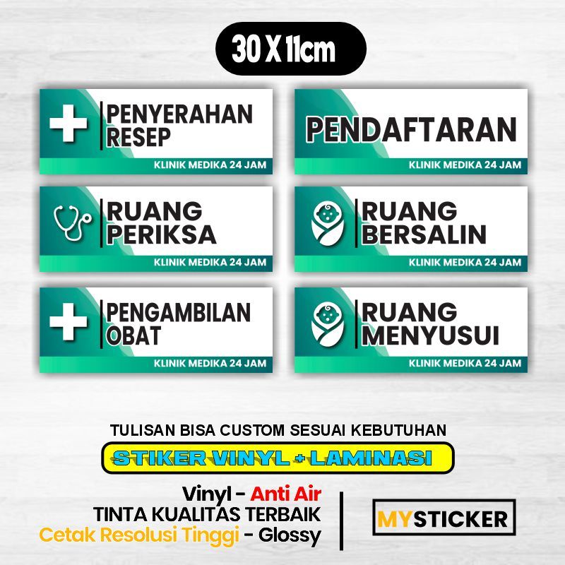 Jual Stiker Rumah Sakit, Stiker Klinik, Stiker Puskesmas | Ruang ...