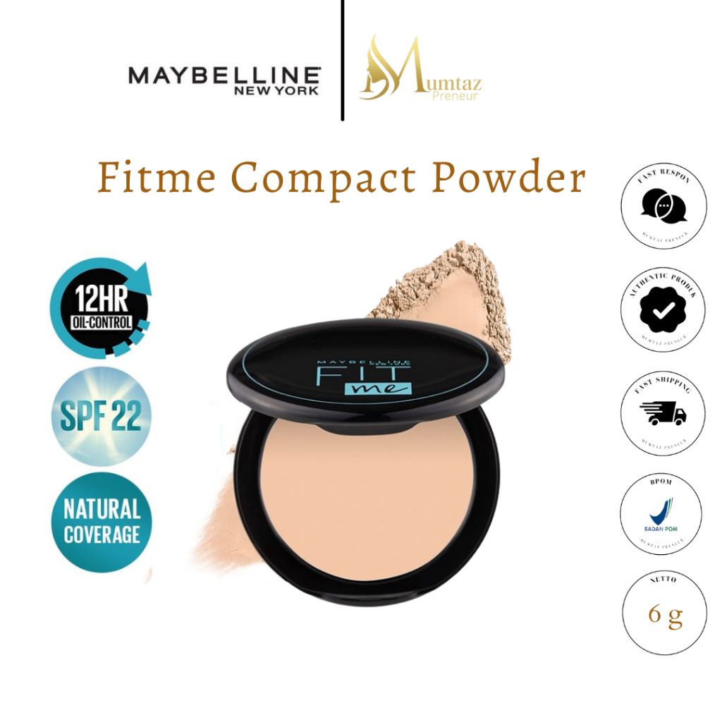 Jual MAYBELLINE FIT ME MATTE + PORELESS 16H OIL CONTROL COMPACT POWDER ...