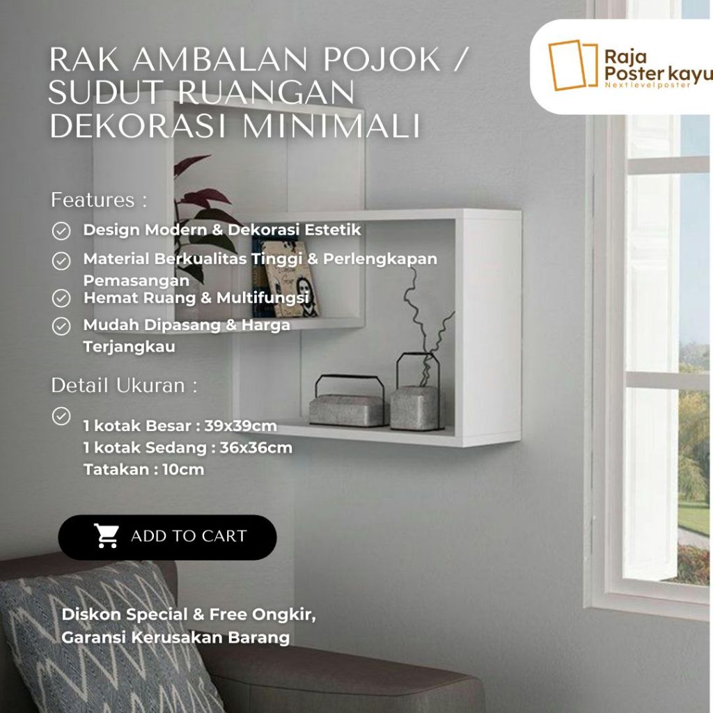 Jual Rak Ambalan Pojok / Sudut Ruangan Dekorasi Minimalis sudut ruangan ...