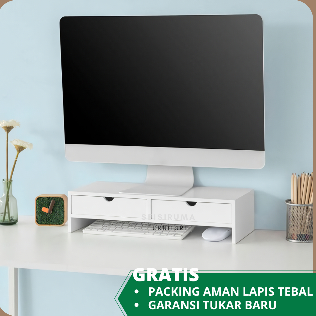 Jual Meja Monitor Stand Komputer Minimalis - Desk Gaming dengan Laci ...
