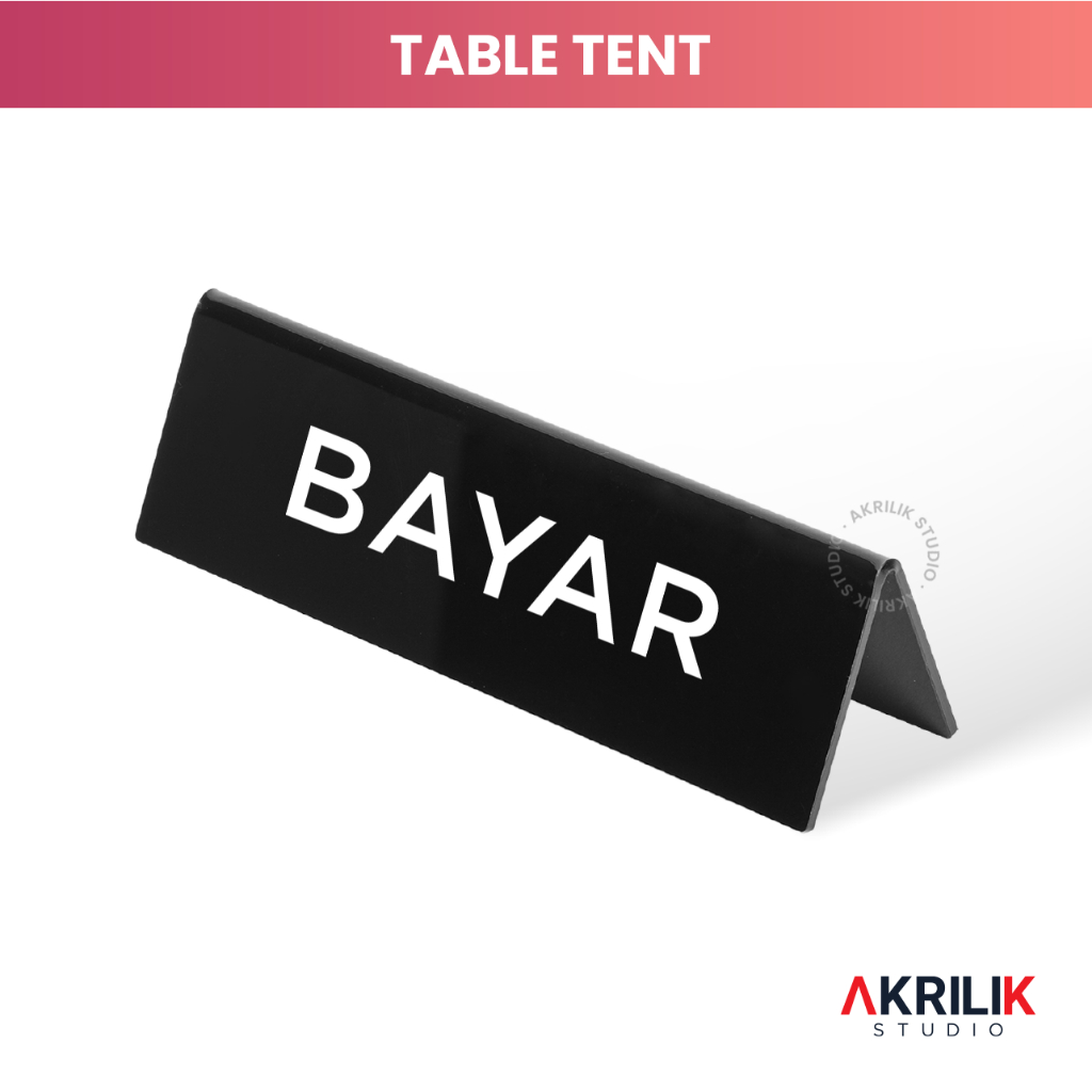 Jual Sign Meja Bayar Penanda Petunjuk Pemesanan Table Sign Acrylic ...
