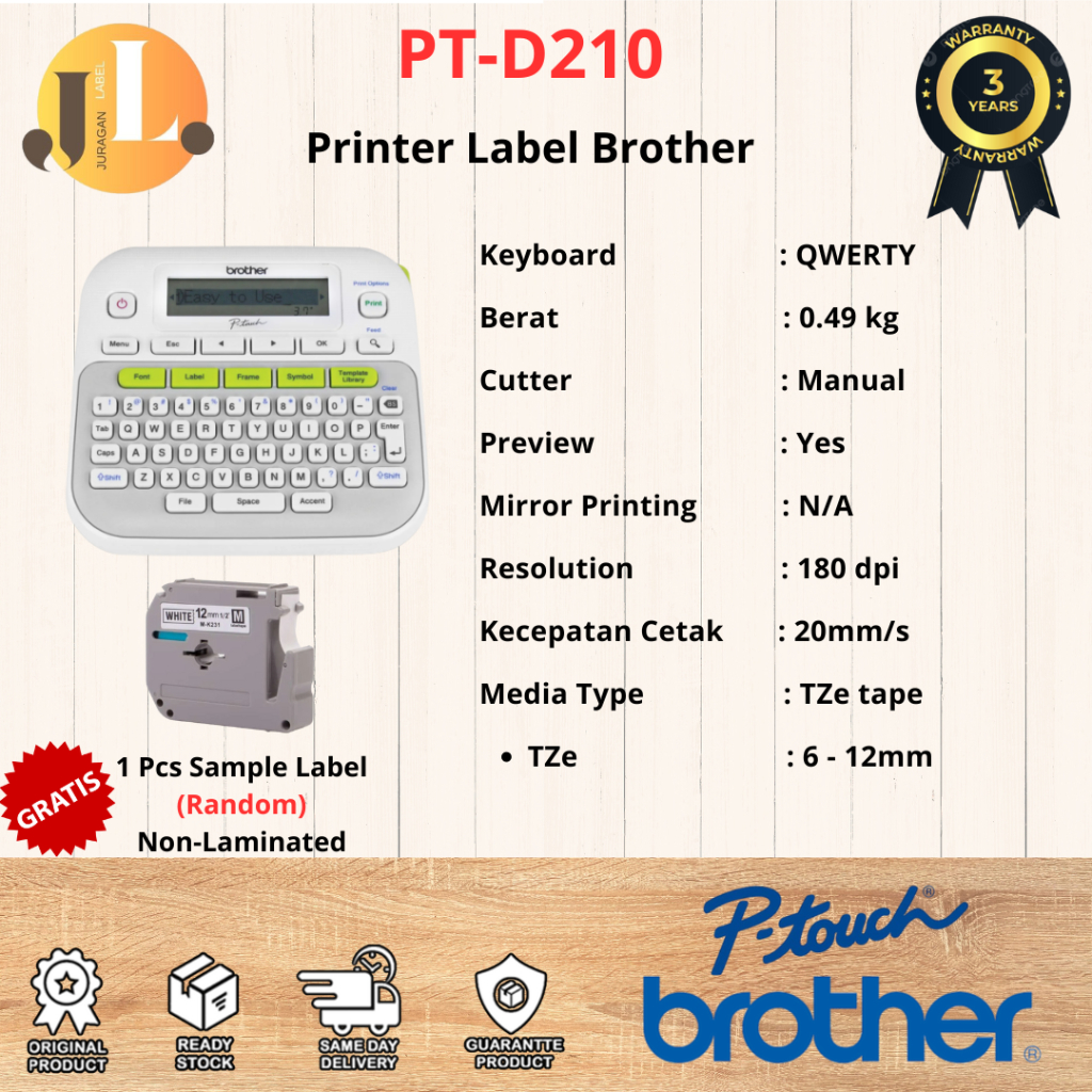 Jual BROTHER PT-D210 P-Touch Printer Label Barcode | Shopee Indonesia