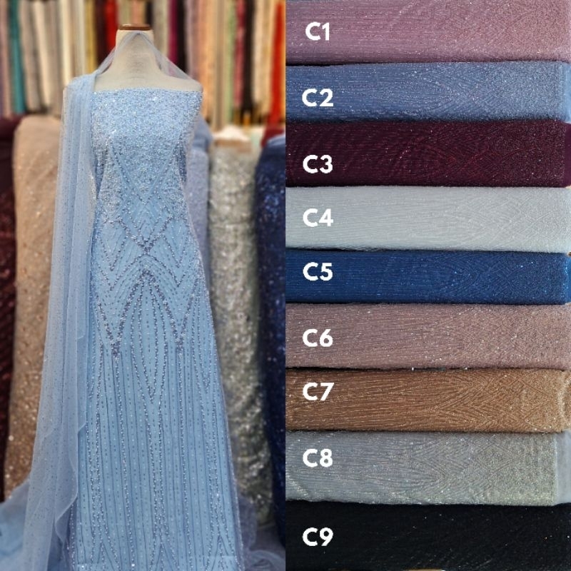 Jual tulle full payet aksesoris -lafemmetextile | Shopee Indonesia