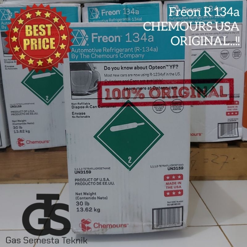 Jual FREON R134A CHEMOURS USA ORIGINAL | FREON R134 CHEMOURS USA ...