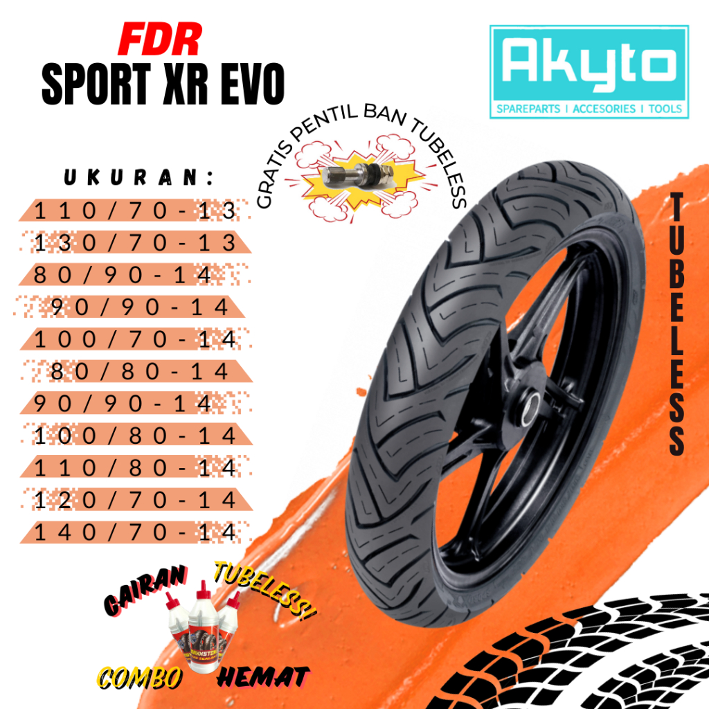 Jual BAN FDR SPORT XR EVO RING 14 RING 13 / BAN TUBELESS / BAN MOTOR ...