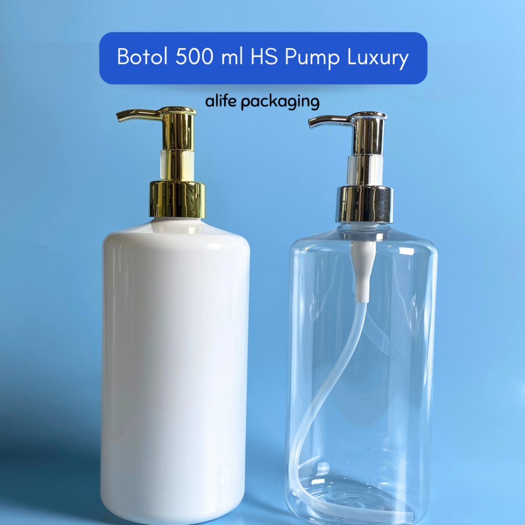 Jual Botol Pump Luxury 500 ml | Botol Pump 500 ml | Botol Pump Lotion 500 ml - HS | Shopee Indonesia