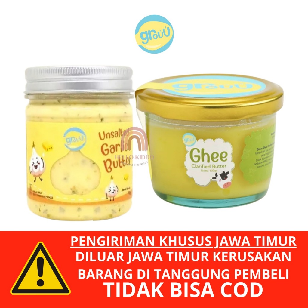 Jual 6+ GROUU GHEE BUTTER 70g/GARLIC BUTTER 100g/LEMAK MPASI ANAK ...